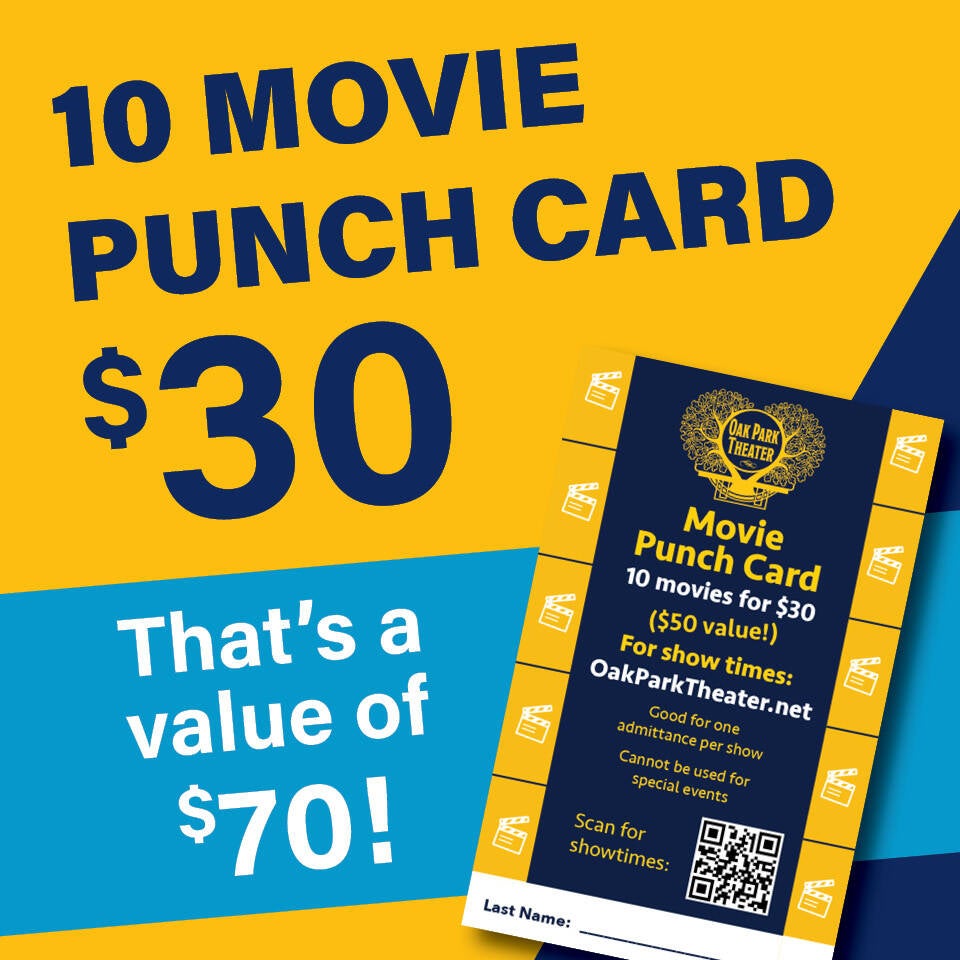 10 Movie Punch card - only $30